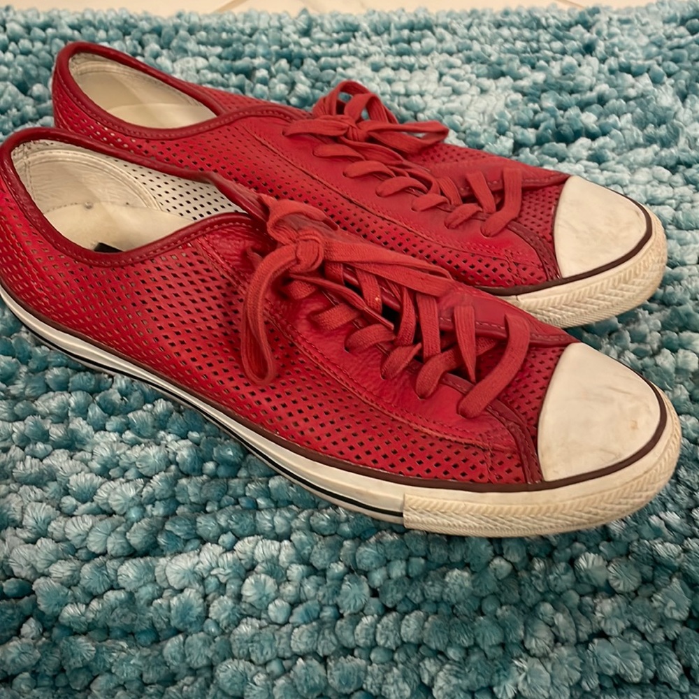 Red Leather Converse All Stars - Gem